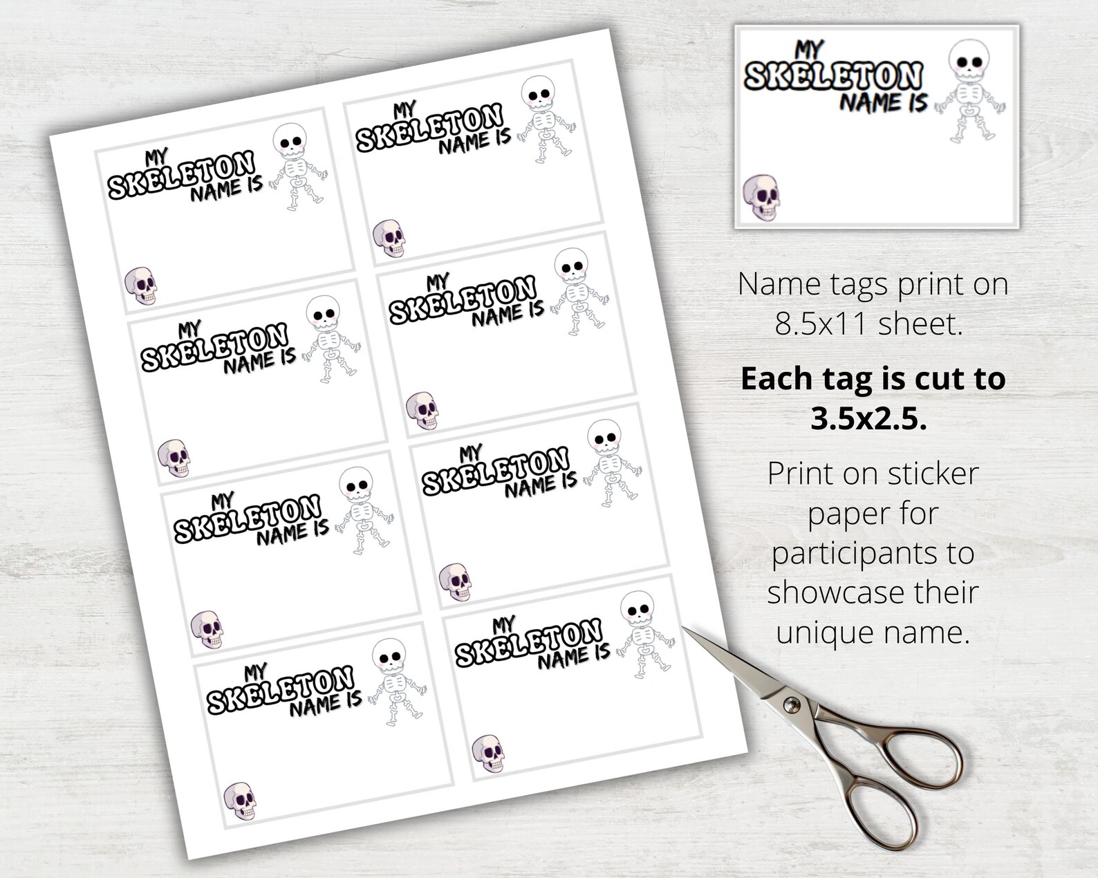 Skeleton Name Game Printable, What's Your Skeleton Name Game, Name ...