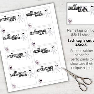 Skeleton Name Game Printable, What's Your Skeleton Name Game, Name ...