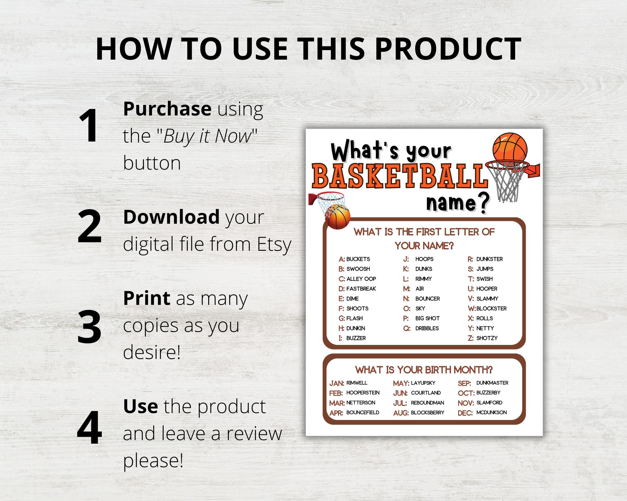 Basketball Name Game Printable, What's Your Basketball Name Game, Name ...