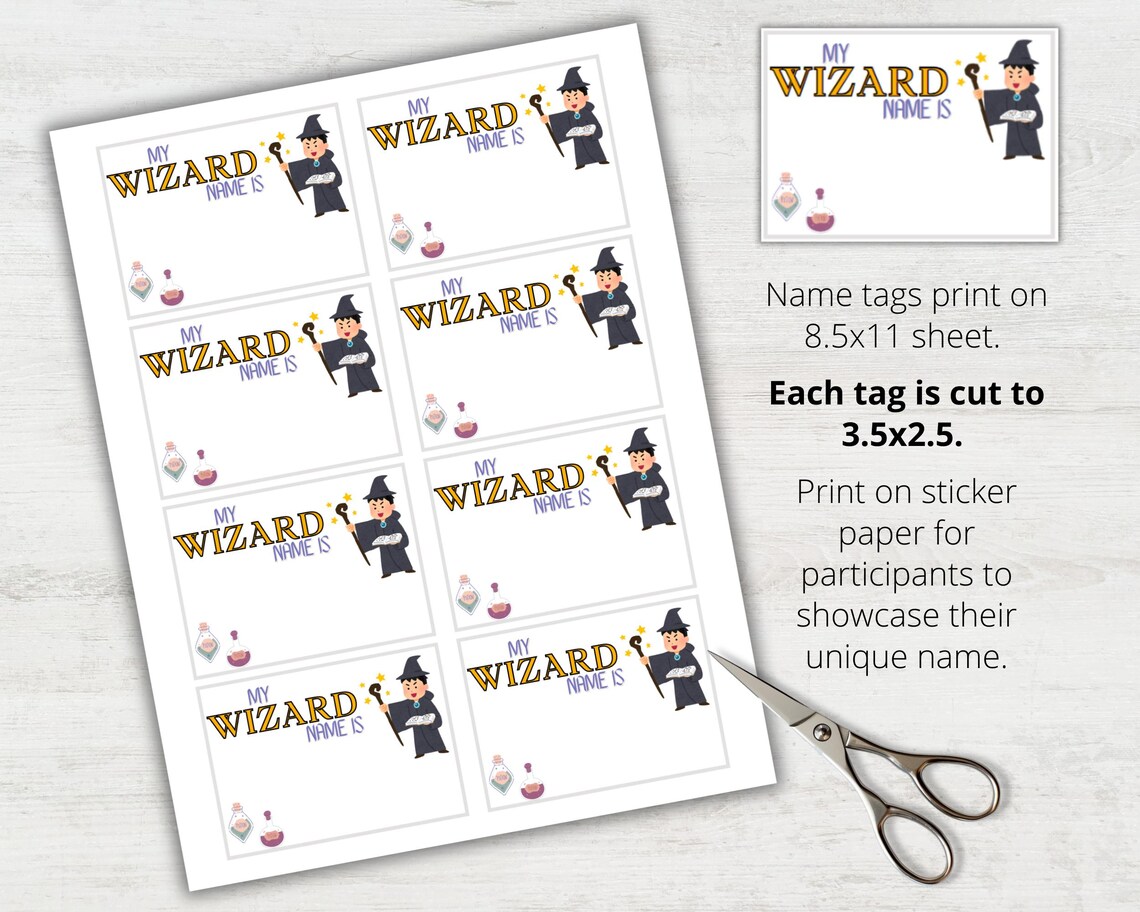 Wizard Name Game Printable, What's Your Wizard Name Game, Name ...