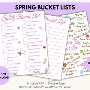 Seasonal Bucket List Bundle, Bucket Lists for Fall, Winter, Spring ...