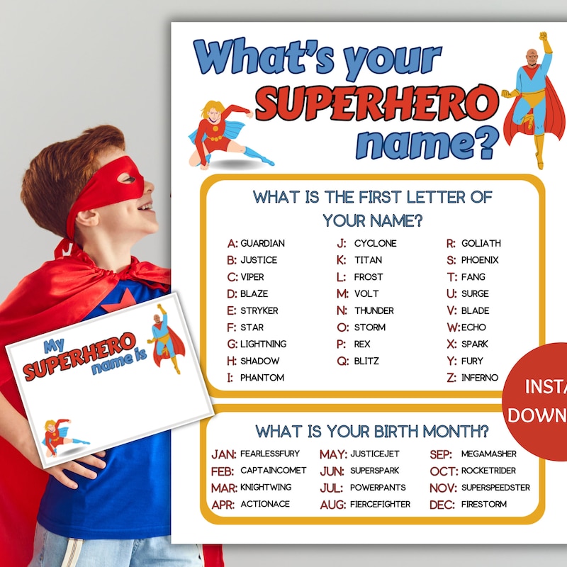 Superhero Game - Etsy