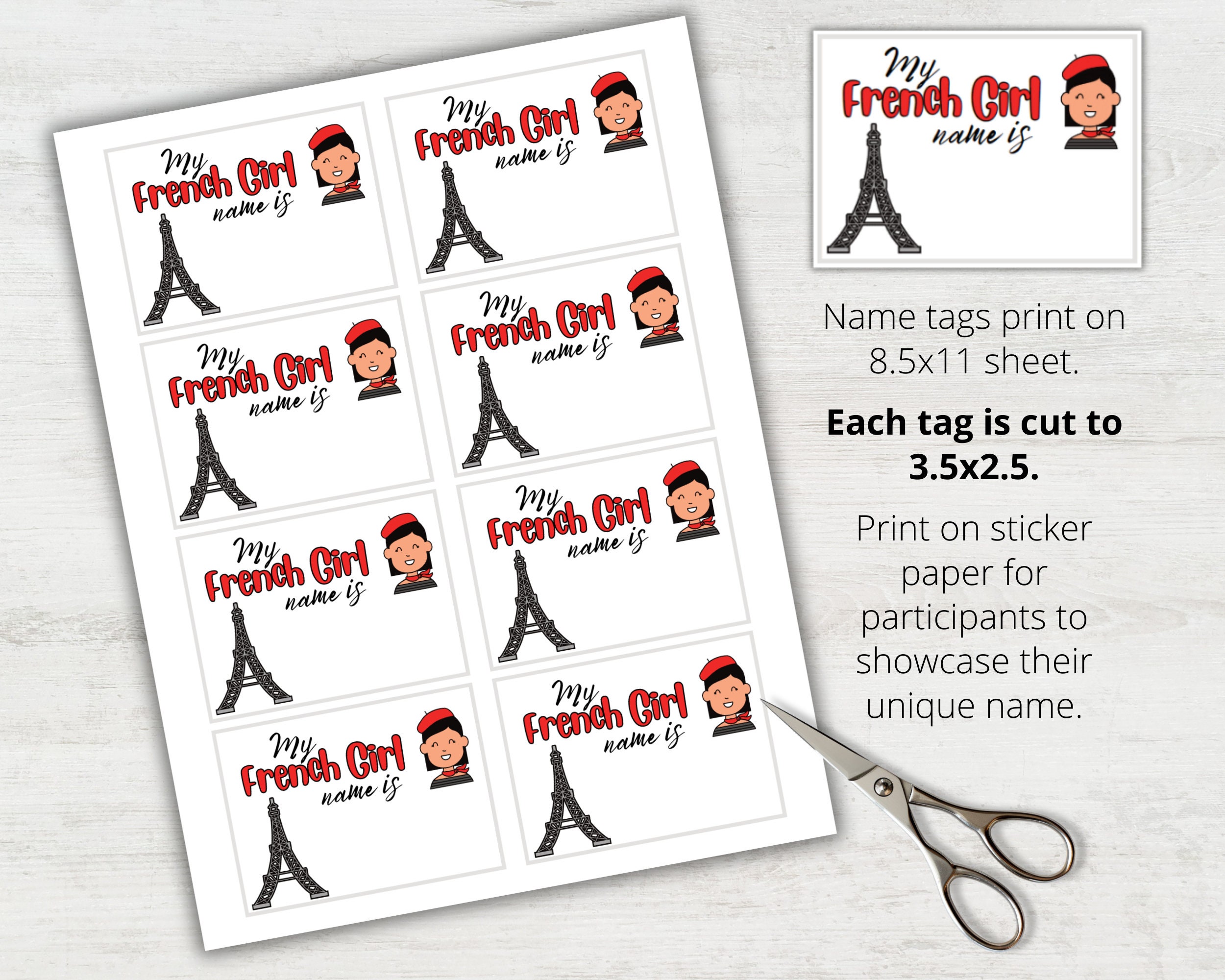 French Girl Name Game Printable, What's Your French Girl Name Game ...