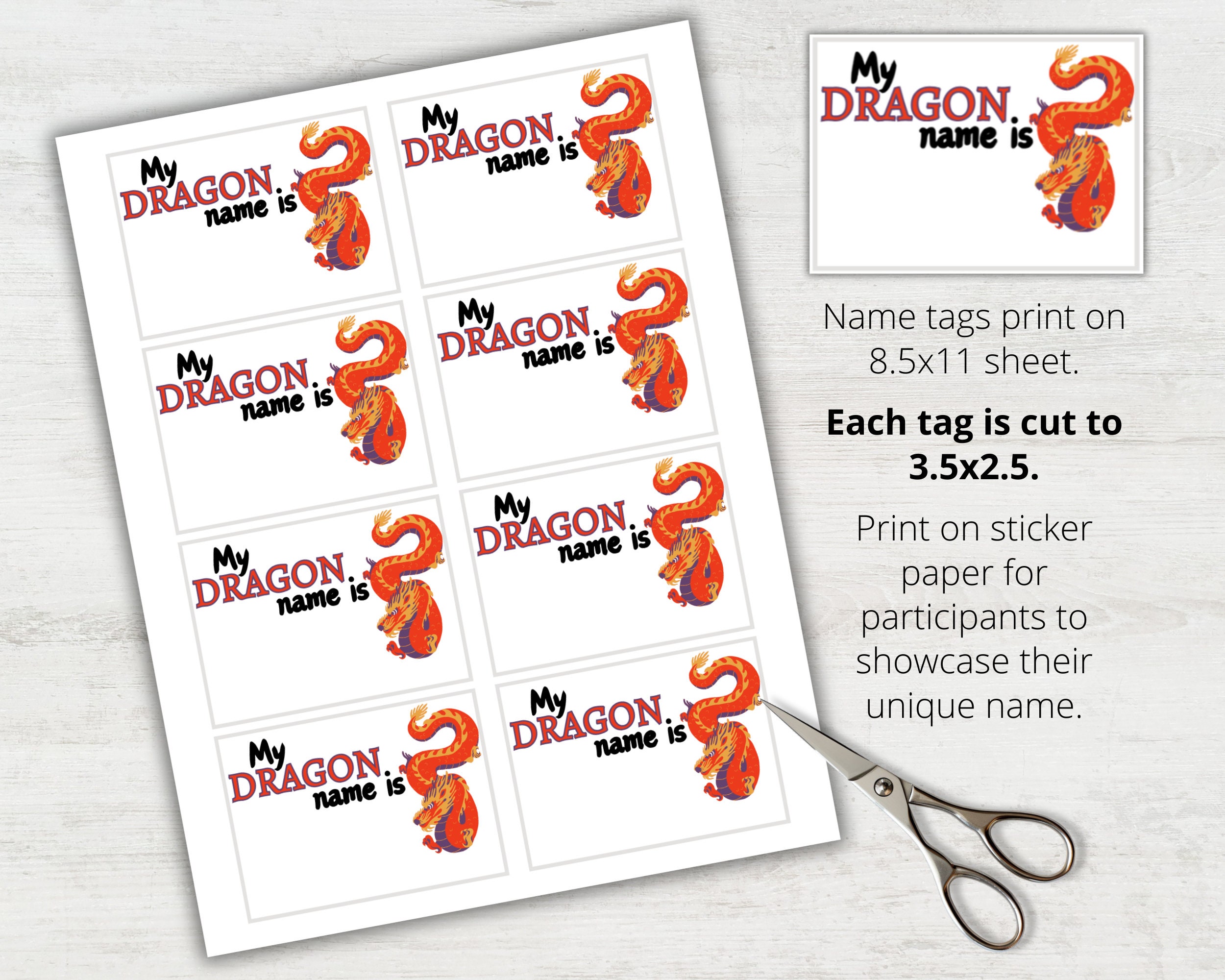 Dragon Name Game Printable, What's Your Dragon Name Game, Name ...