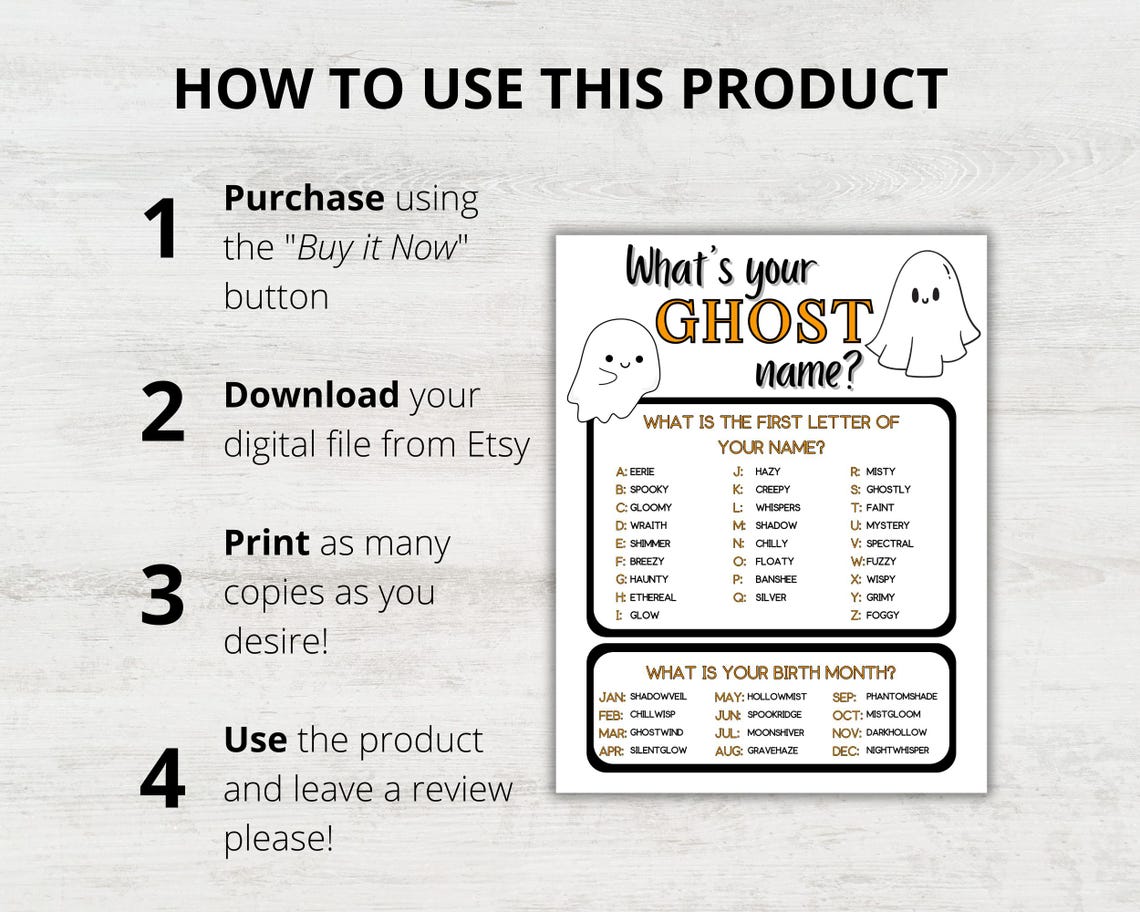Ghost Name Game Printable, What's Your Ghost Name Game, Name Generator ...