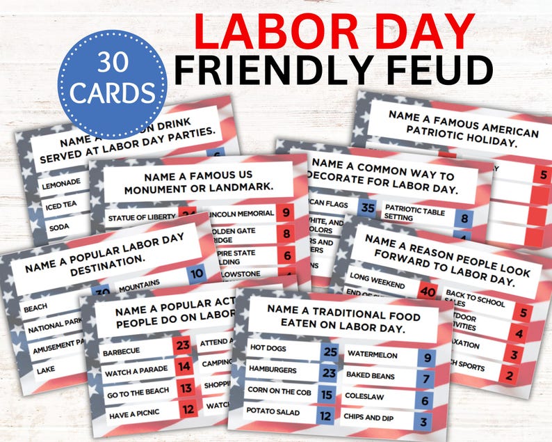 Labor Day Friendly Feud Game Show, Labor Day Games, Labor Day Trivia ...