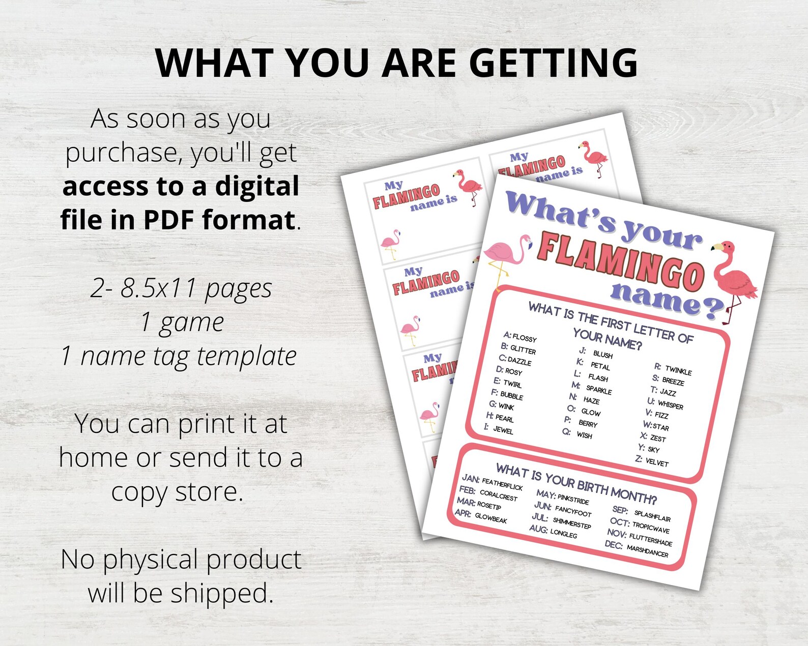 Flamingo Name Game Printable, What's Your Flamingo Name Game, Name ...