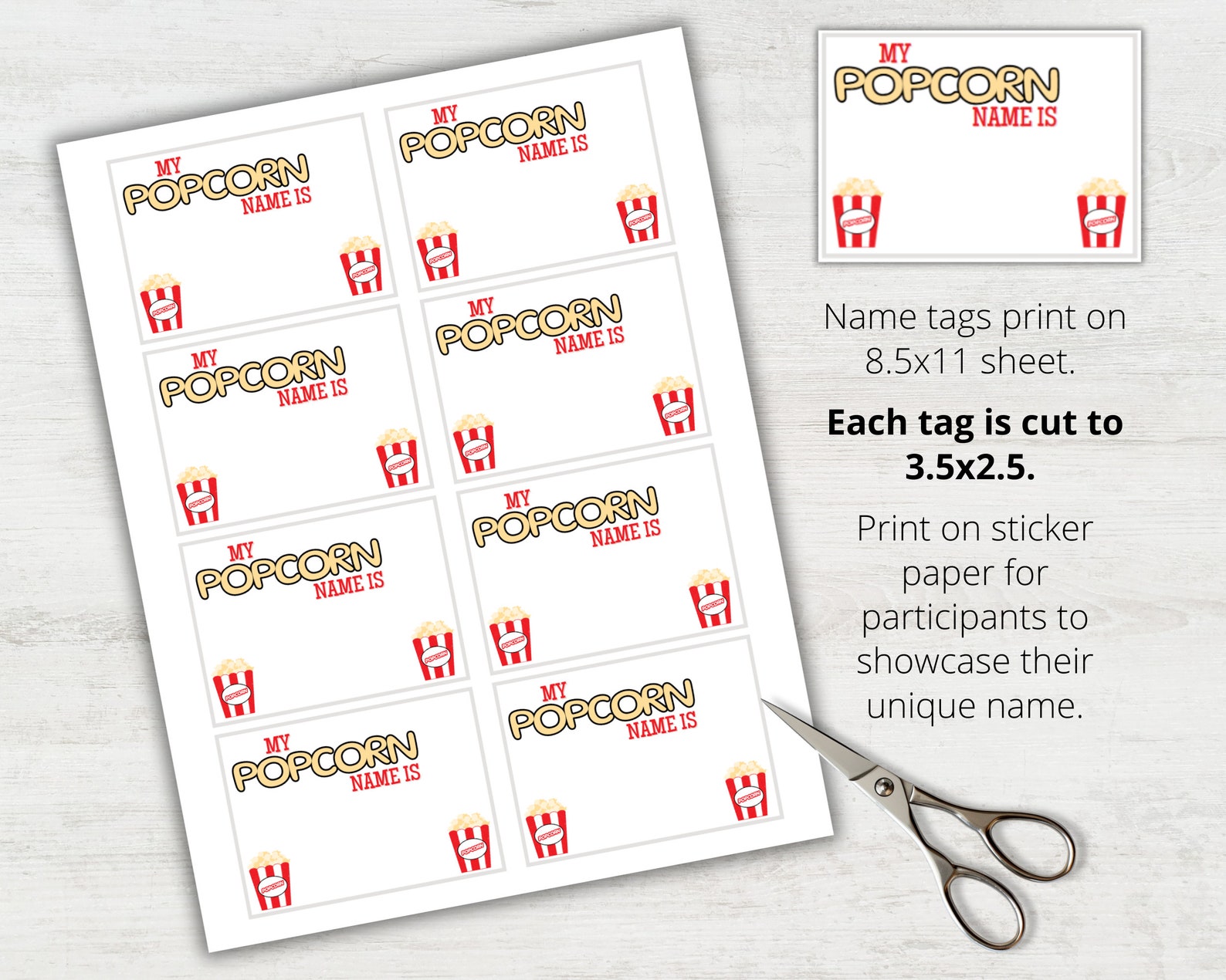Popcorn Name Game Printable, What's Your Popcorn Name Game, Name ...