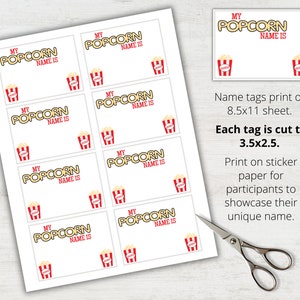 Popcorn Name Game Printable, What's Your Popcorn Name Game, Name ...
