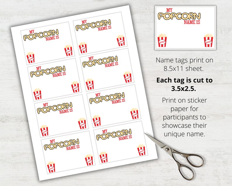 Popcorn Name Game Printable, What's Your Popcorn Name Game, Name ...