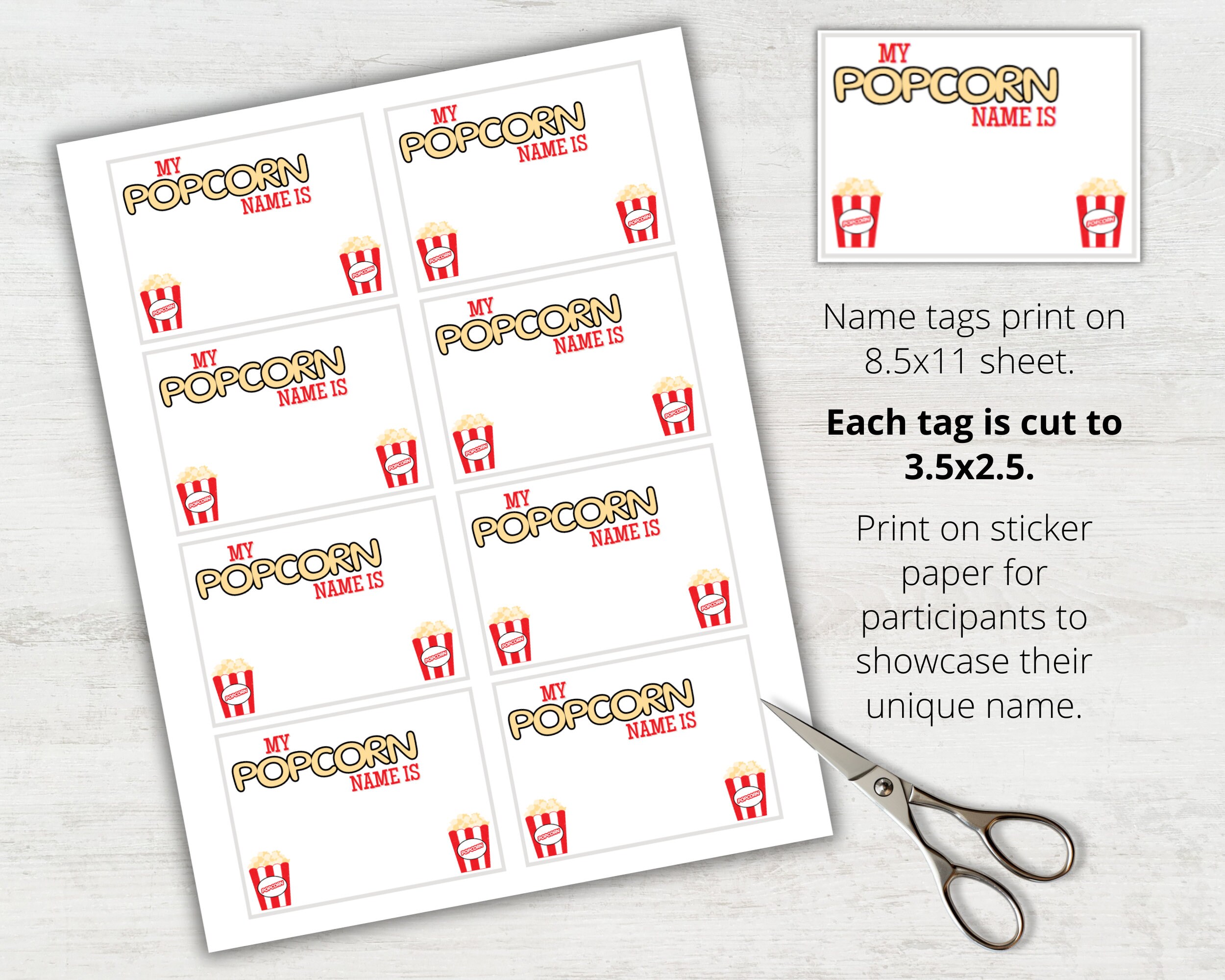 Popcorn Name Game Printable, What's Your Popcorn Name Game, Name ...