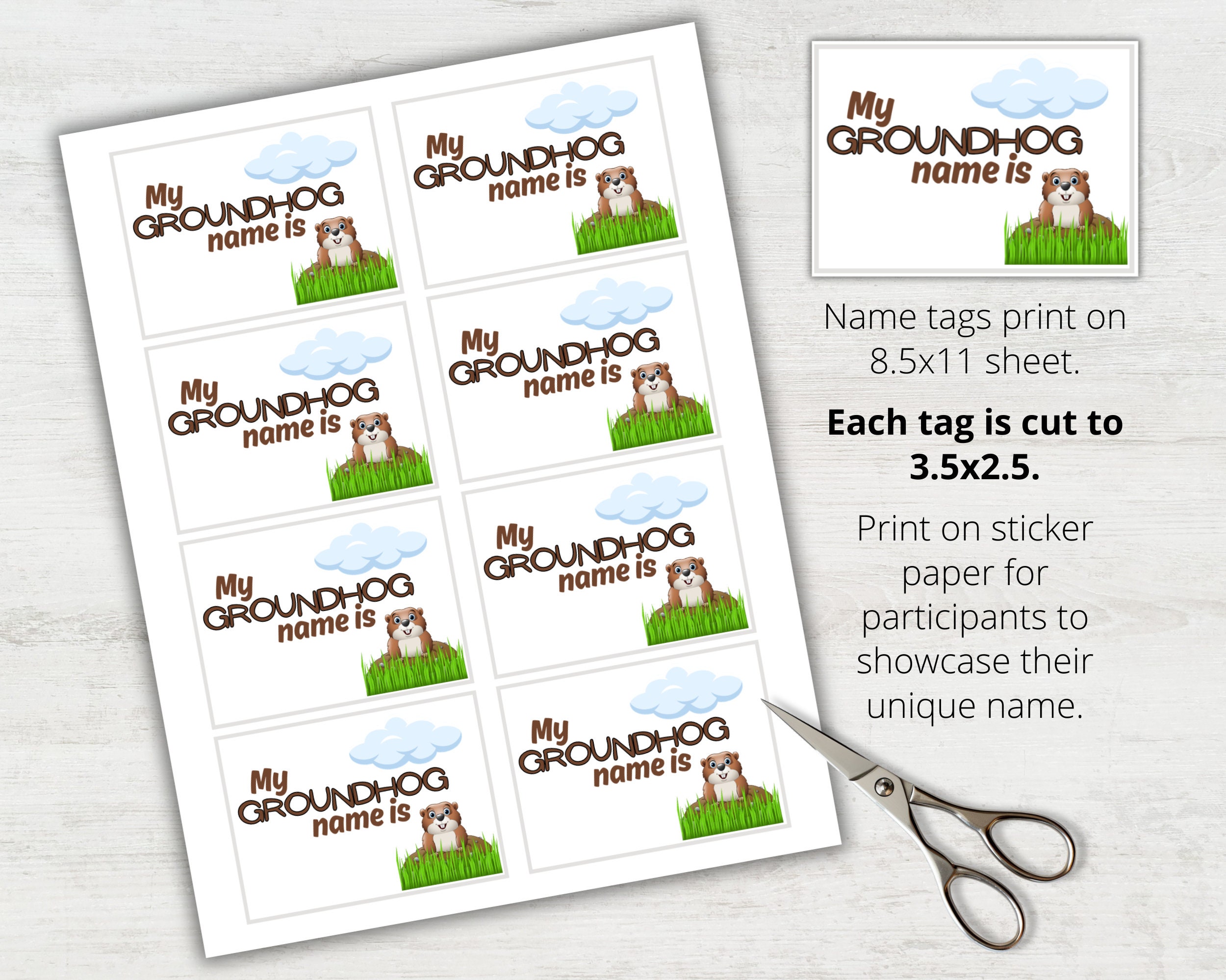 Groundhog Day Name Game Printable, What's Your Groundhog Name Game ...