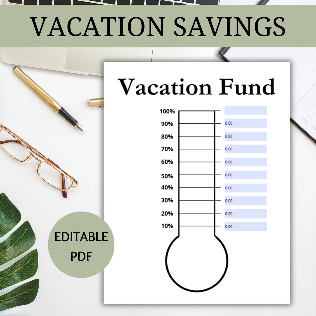 Vacation Fund Tracker, Vacation Savings, Travel Fund, Vacation ...