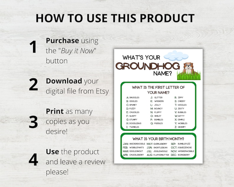 Groundhog Day Name Game Printable, What's Your Groundhog Name Game ...