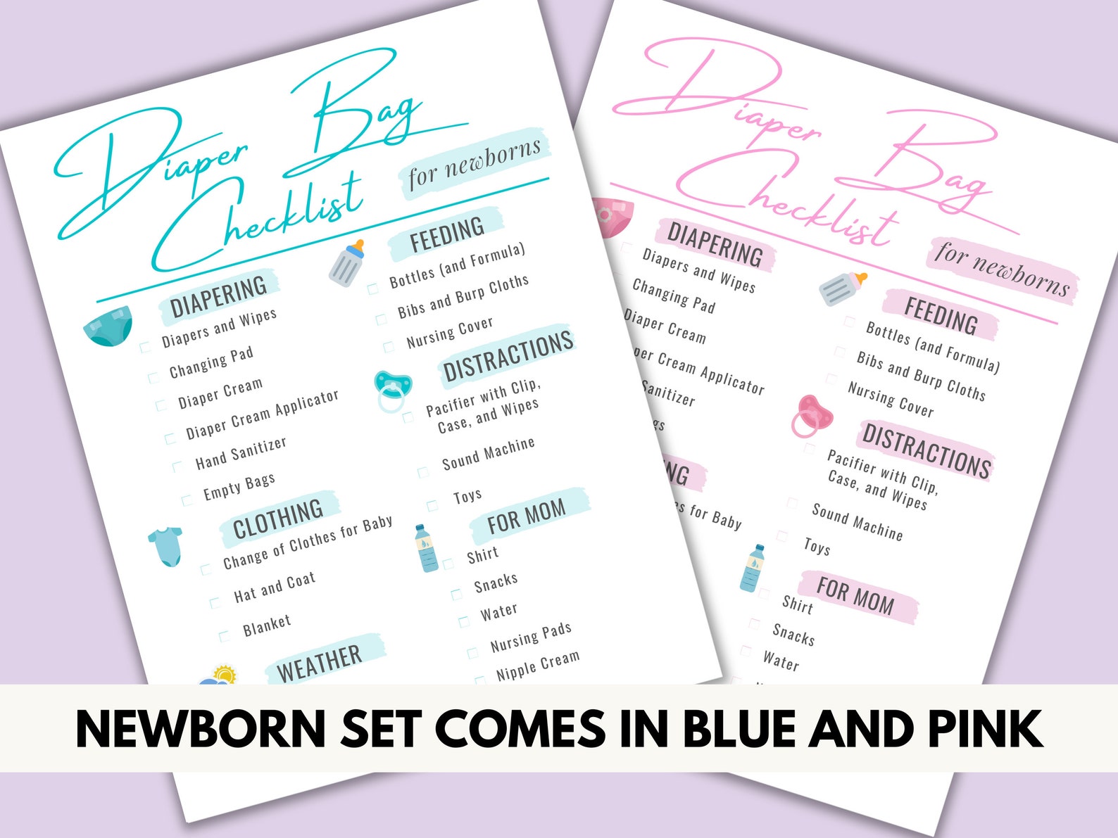 Diaper Bag Checklist for Newborn and Toddler Diaper Bag - Etsy