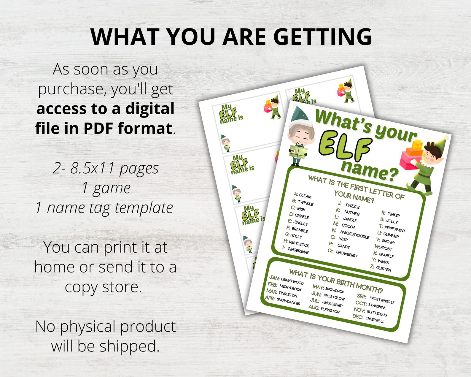 Elf Name Game Printable, What's Your Elf Name Game, Name Generator Game ...