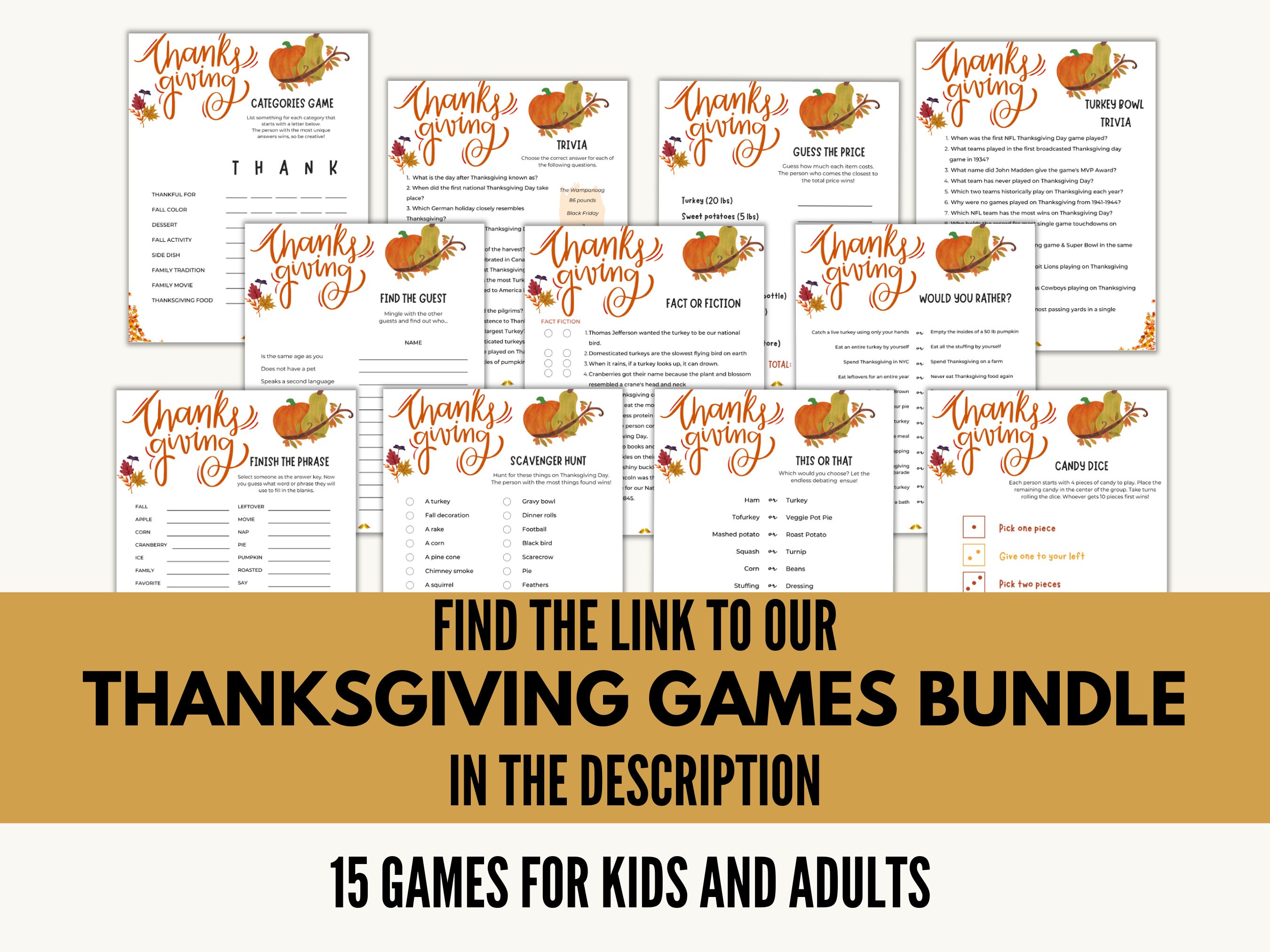 Thanksgiving Would You Rather Game | Printable Thanksgiving Games ...