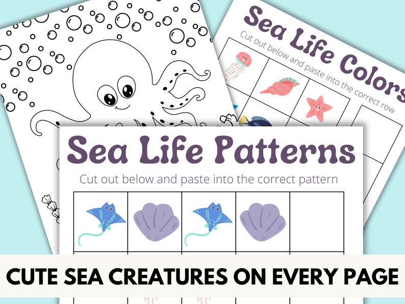 Sea Animals Toddler Activity Book | Printable Worksheets | Kids ...