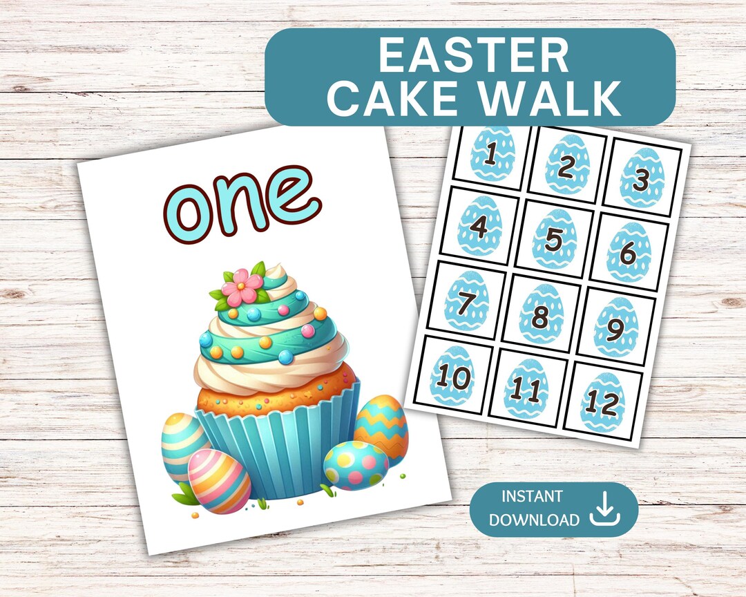 Easter Cake Walk Numbers, Cake Walk Game, Cake Walk Signs, Easter Party ...