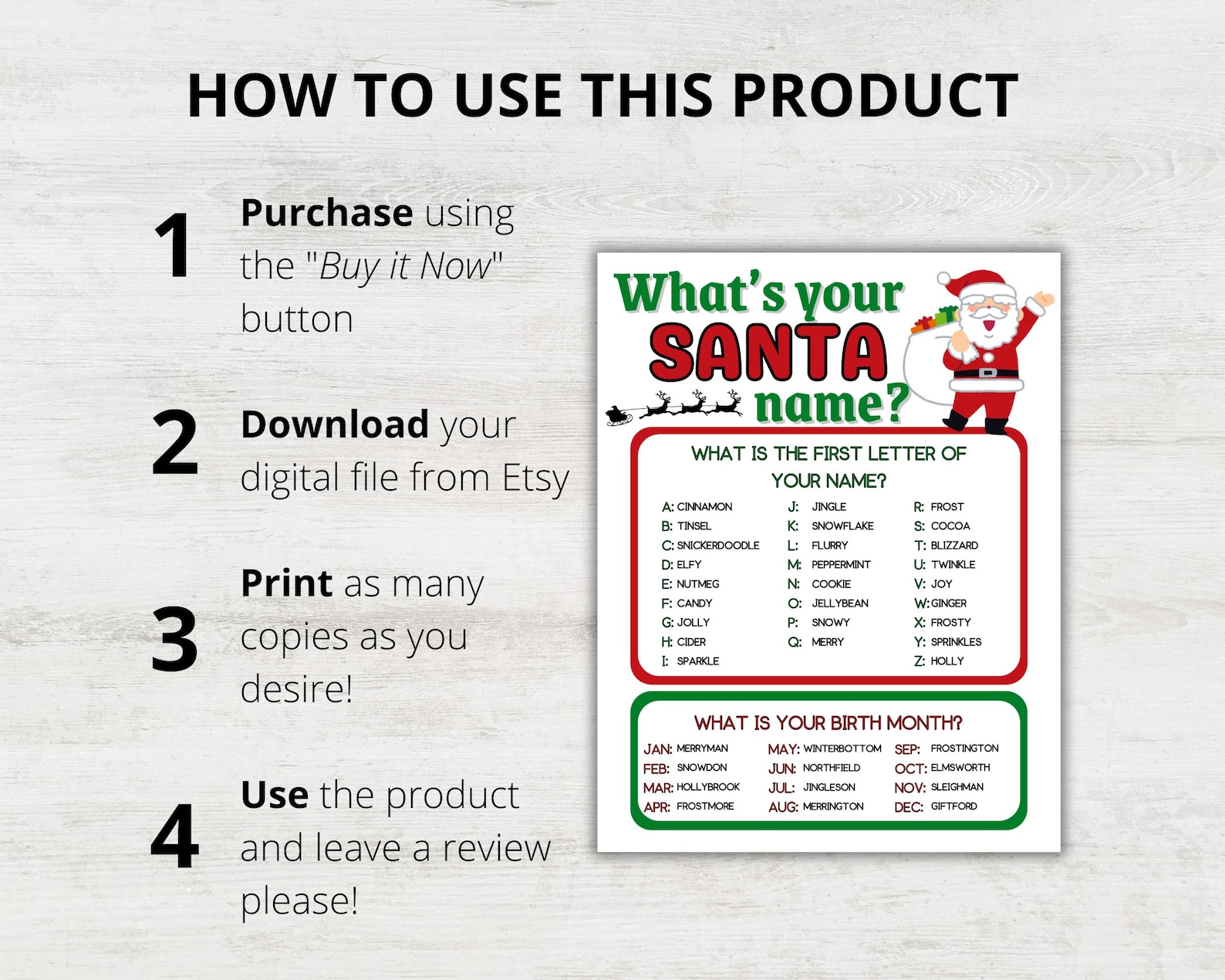 Santa Name Game Printable, What's Your Santa Name Game, Name Generator ...