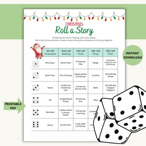 Christmas Roll a Story Game | Christmas Dice Game | Christmas Activity ...