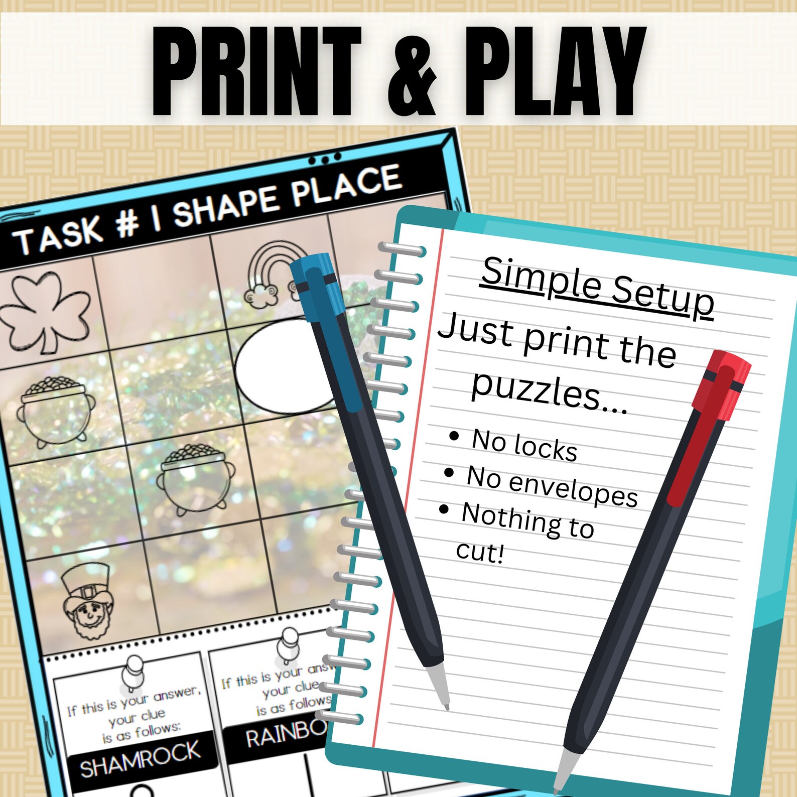 Printable Escape Room for Kids, St Patricks Day Escape Room Kit, Escape ...