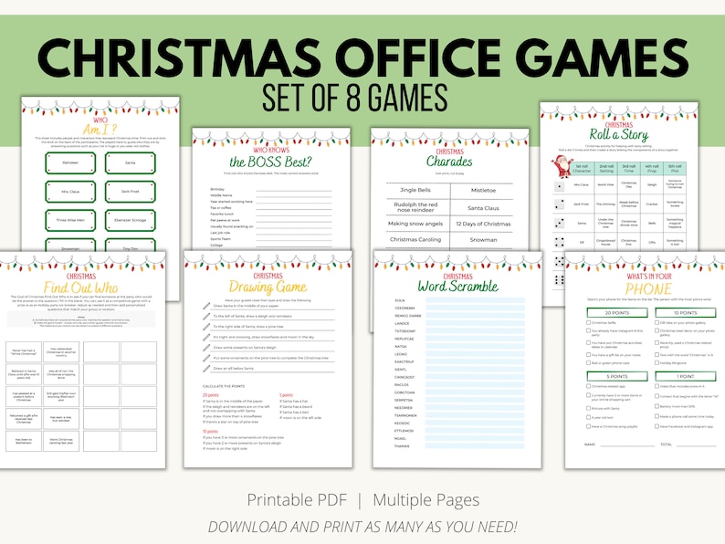 Christmas Office Party Games Bundle, Adult Christmas Game, Christmas ...