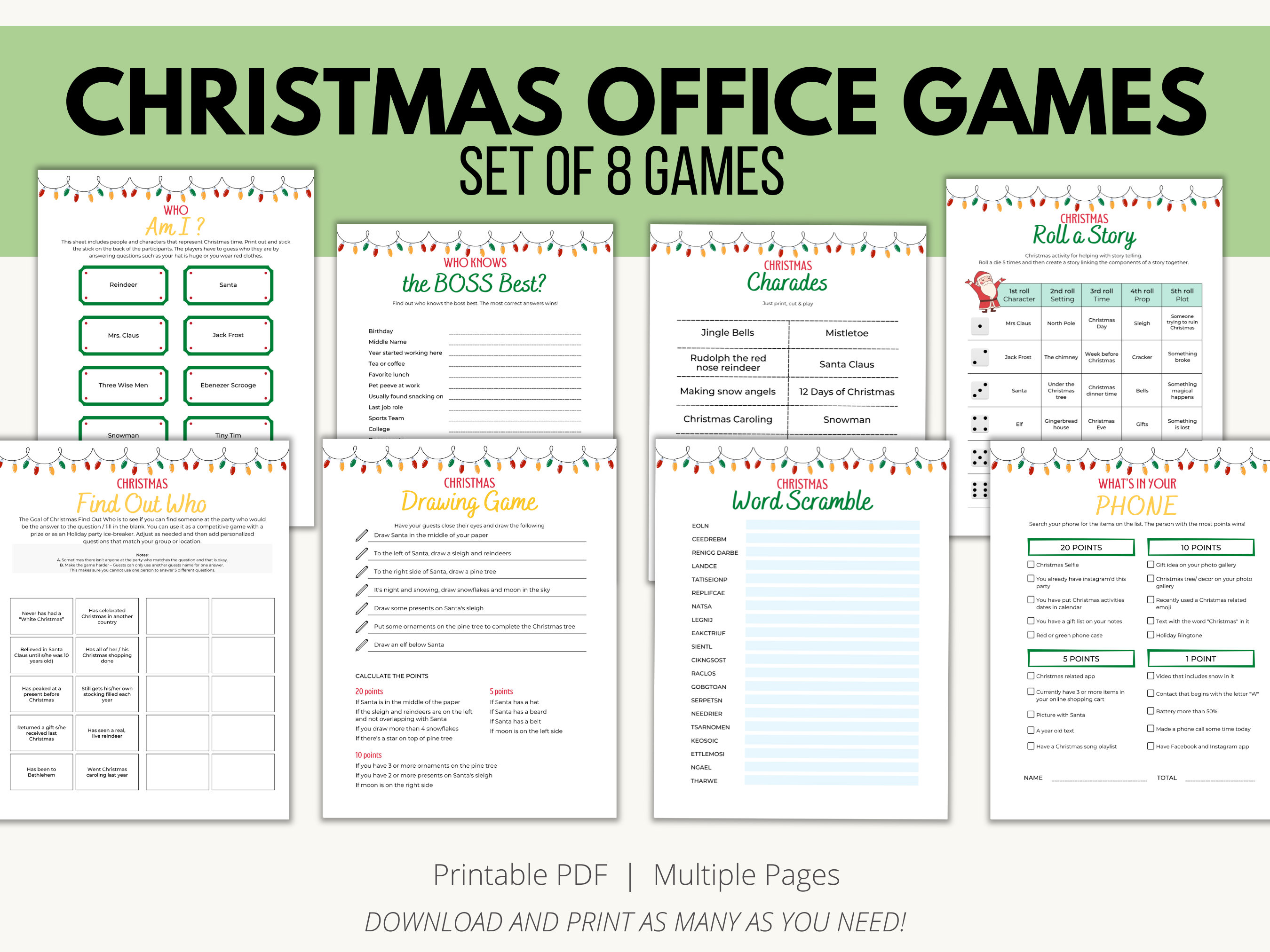 Christmas Office Party Games Bundle, Adult Christmas Game, Christmas ...