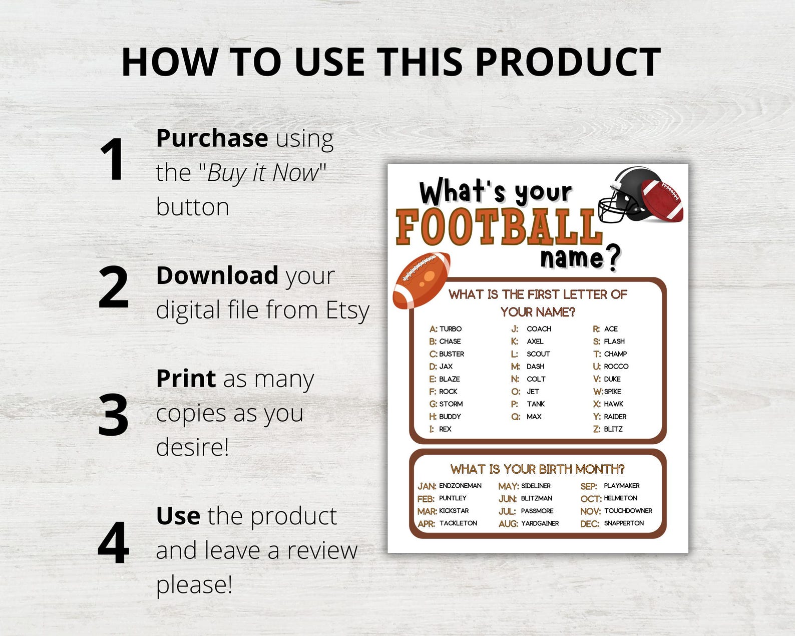 Football Name Game Printable, What's Your Football Name Game, Name ...