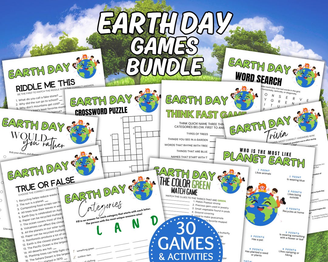 Earth Day Games Bundle, Earth Day Party, Earth Day Activities, Earth ...