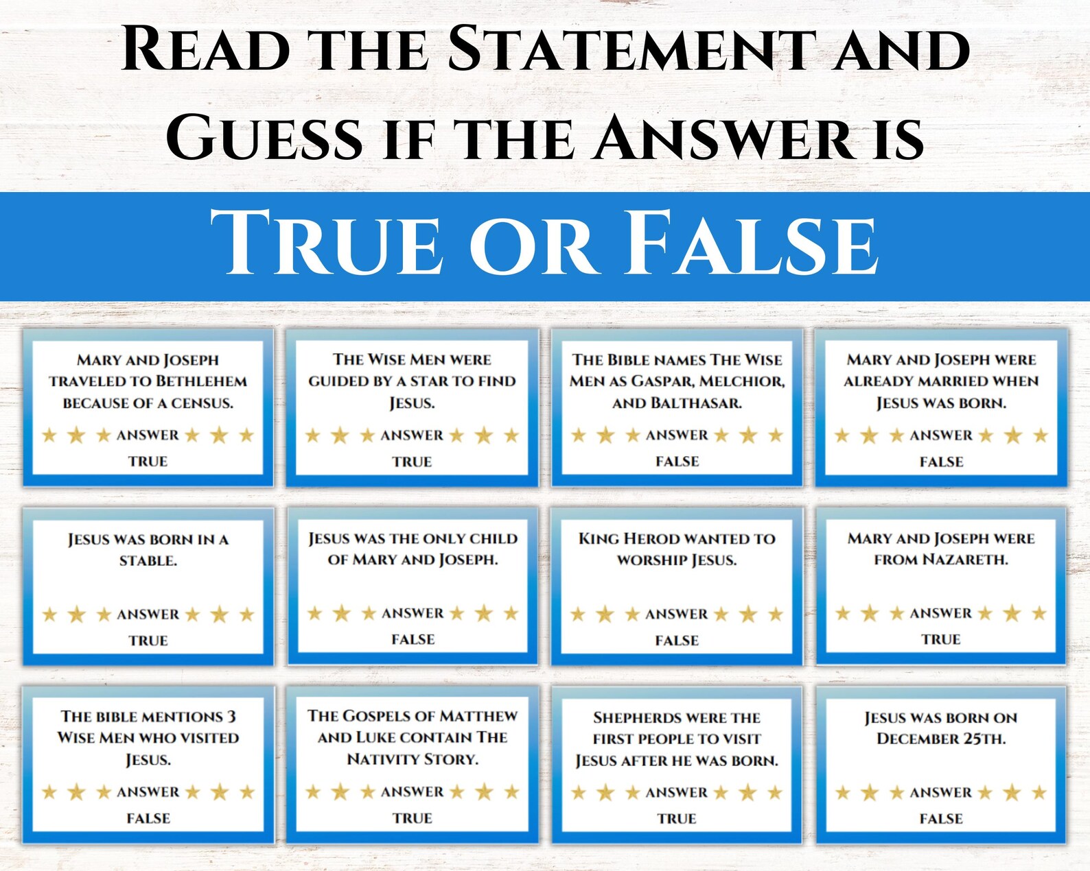 Christmas True or False Game, Christmas Trivia, Bible Trivia Games ...