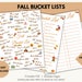 Fall Bucket List Bundle, Printable Kids Activities, Family Bucket List ...