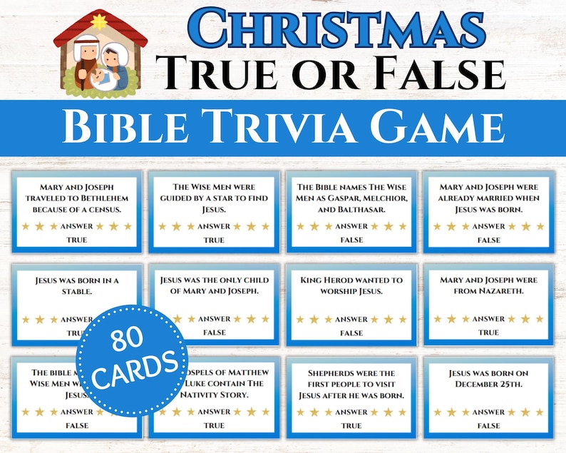 Christmas True or False Game, Christmas Trivia, Bible Trivia Games ...
