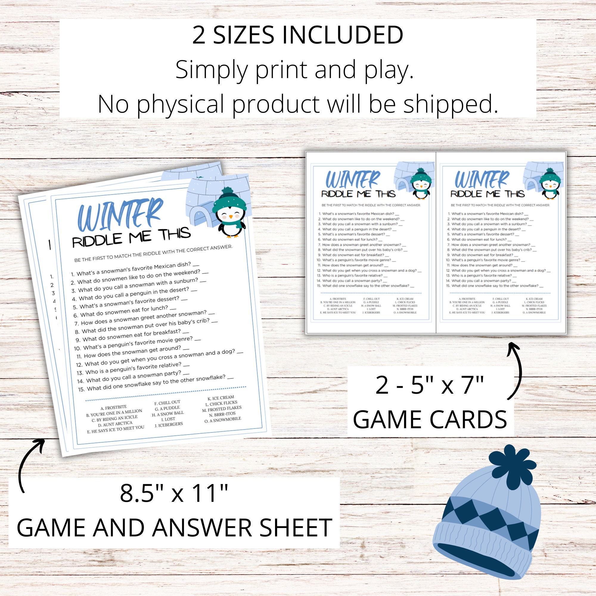 Winter Riddle Me This Game, Winter Riddles, Winter Activities, Winter ...