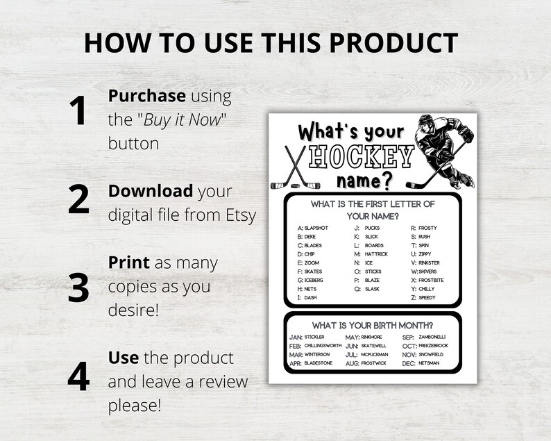 Hockey Name Game Printable, What's Your Hockey Name Game, Name ...