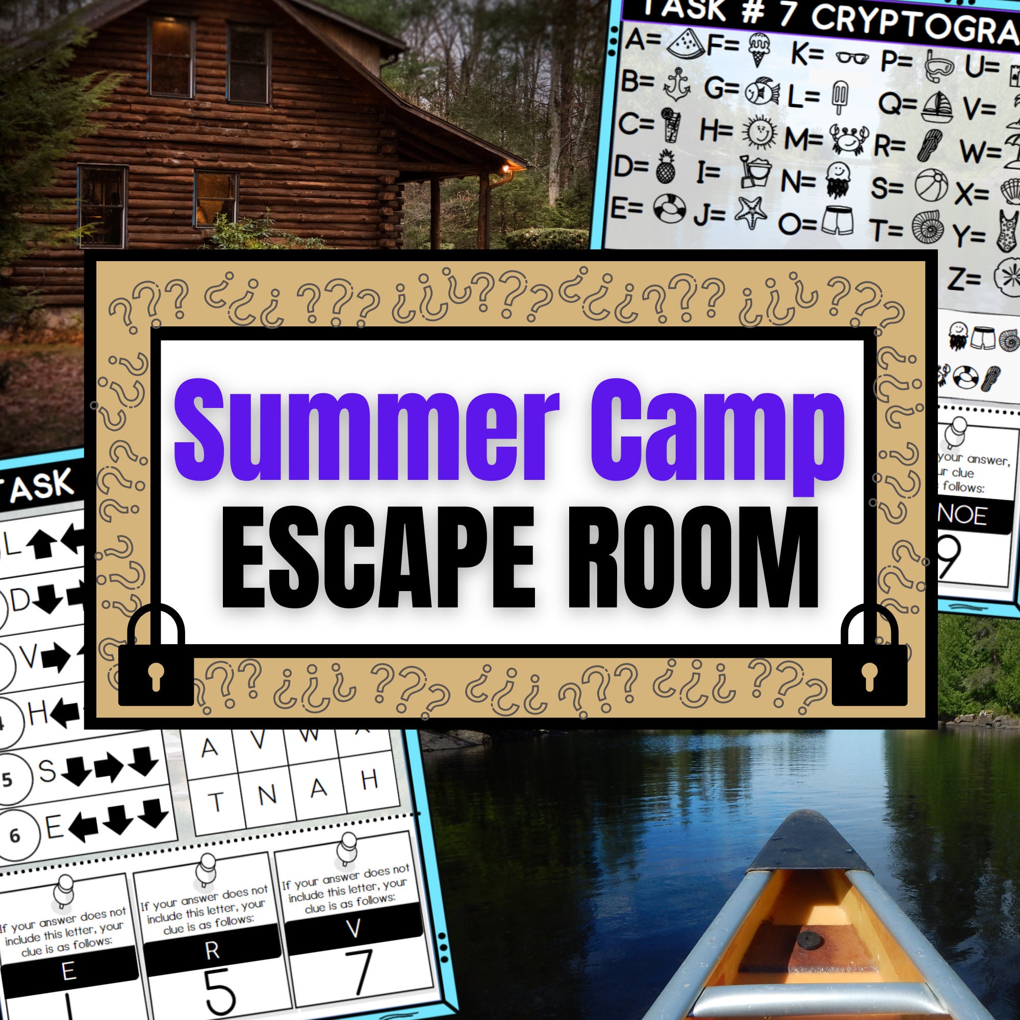 Summer Camp Escape Room for Kids, Printable Escape Room Kit, Escape ...