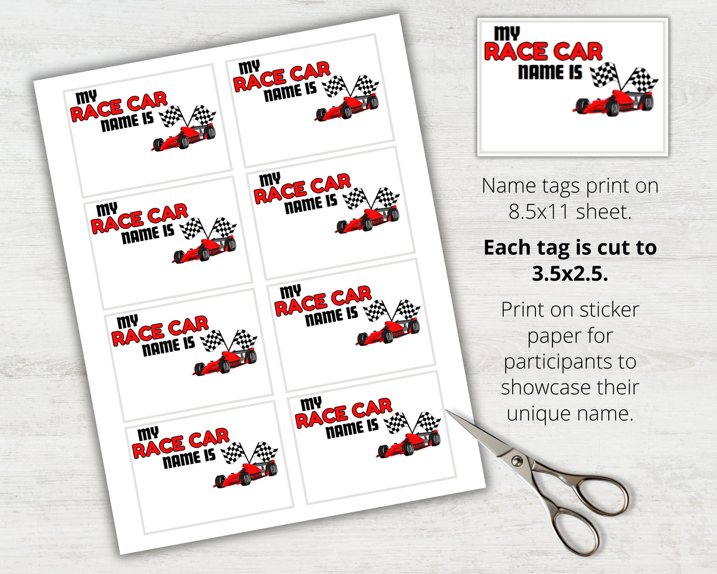 Race Car Name Game Printable, What's Your Race Car Name Game, Name ...