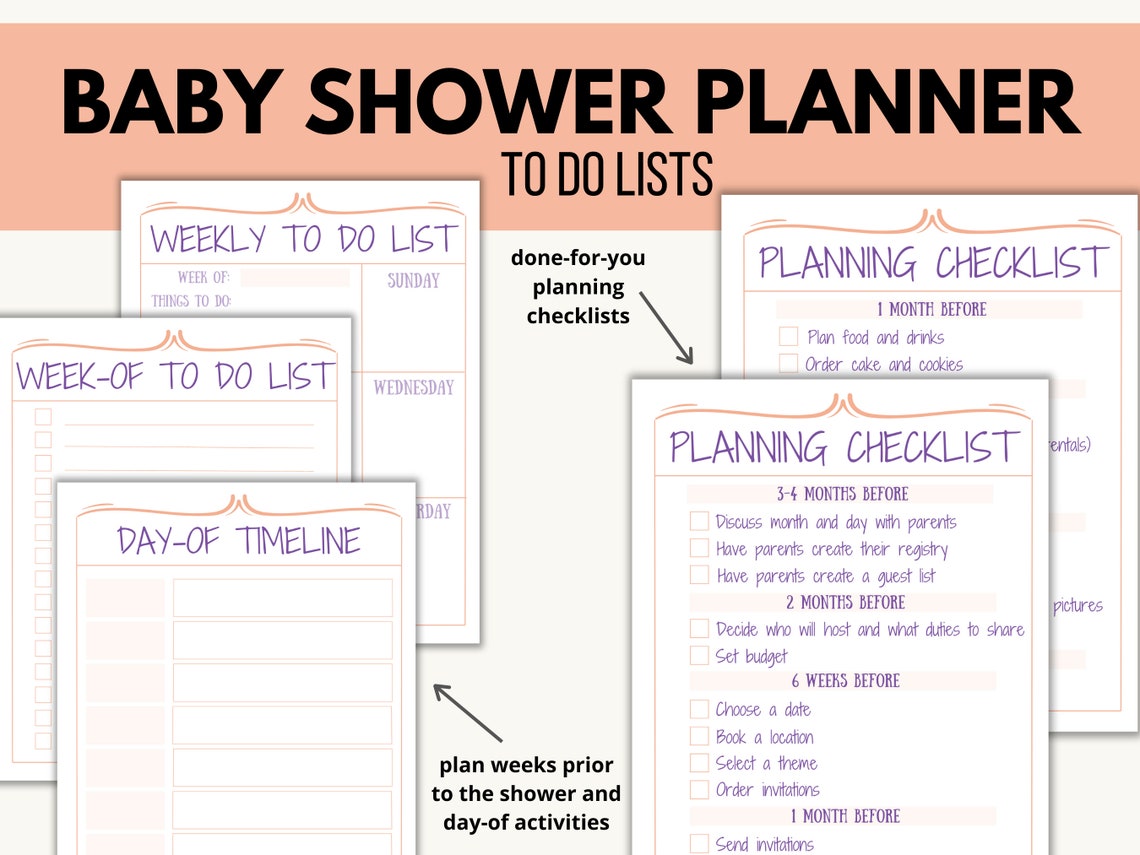 Baby Shower Planner, Baby Shower Schedule, Event Planner, Baby Shower ...