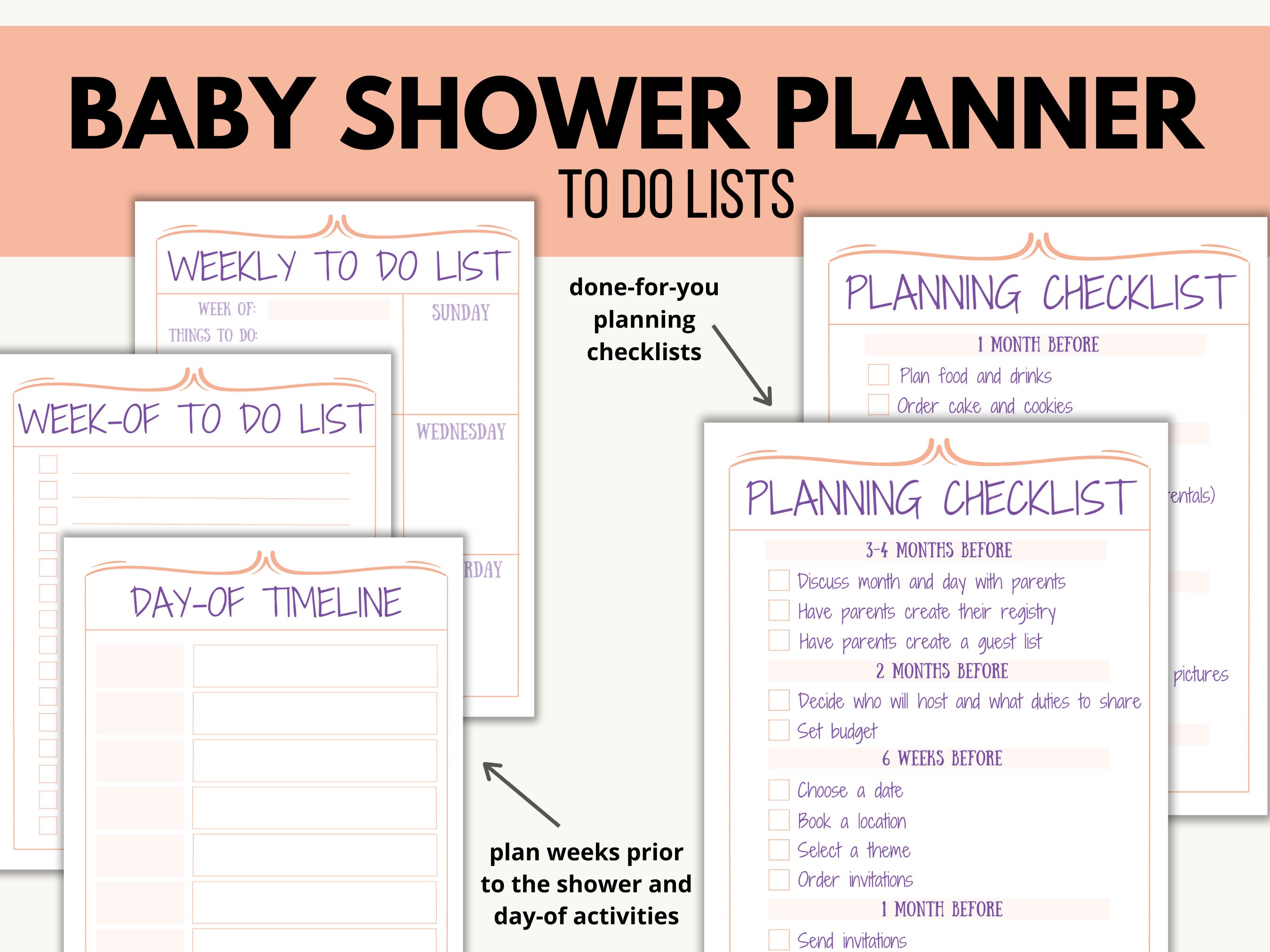 Baby Shower Planner, Baby Shower Schedule, Event Planner, Baby Shower ...