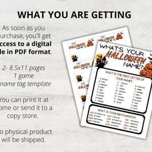 Halloween Name Game Printable, What's Your Halloween Name Game, Name ...