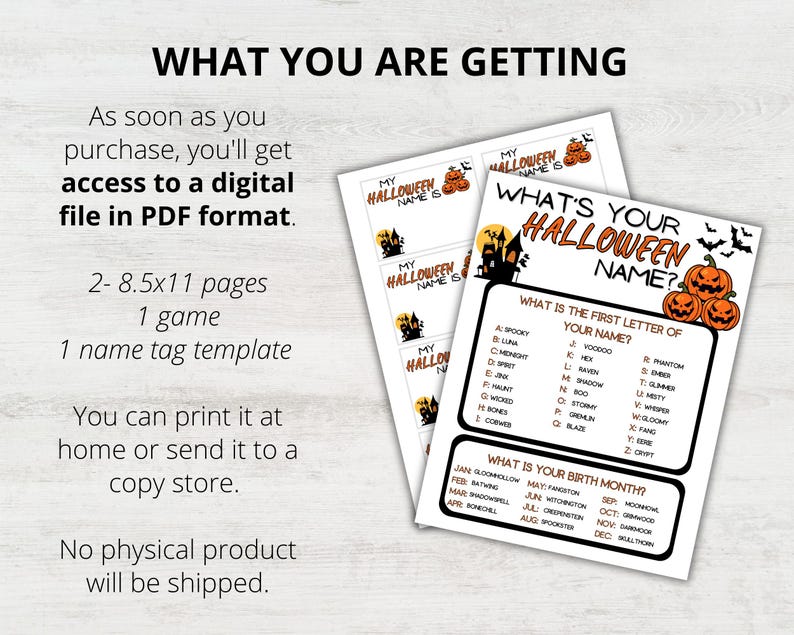 Halloween Name Game Printable, What's Your Halloween Name Game, Name ...
