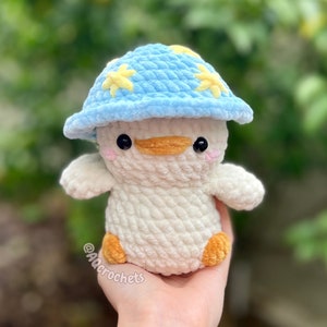 No Sew Ducks Wearing Hats Crochet Pattern (no Sew Crochet Pattern, No Sew Duck Crochet Pattern ...
