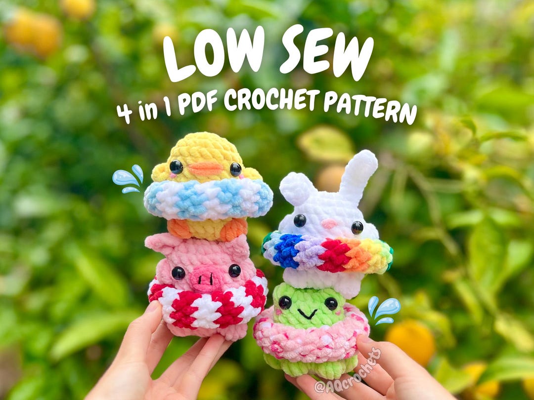 Mini Floaty Friends Crochet Pattern (mini Crochet Duck, Crochet Pig ...