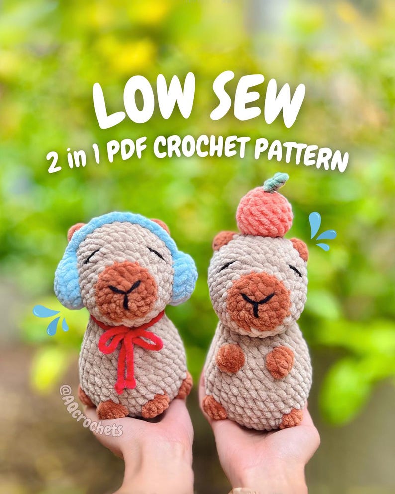 Low Sew Capybara Crochet Pattern (capybara Crochet Pattern, Cute Animal ...