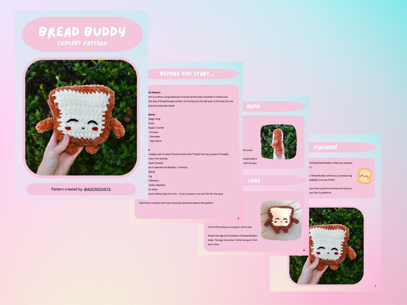 Crochet Bread Buddy PDF PATTERN - Etsy