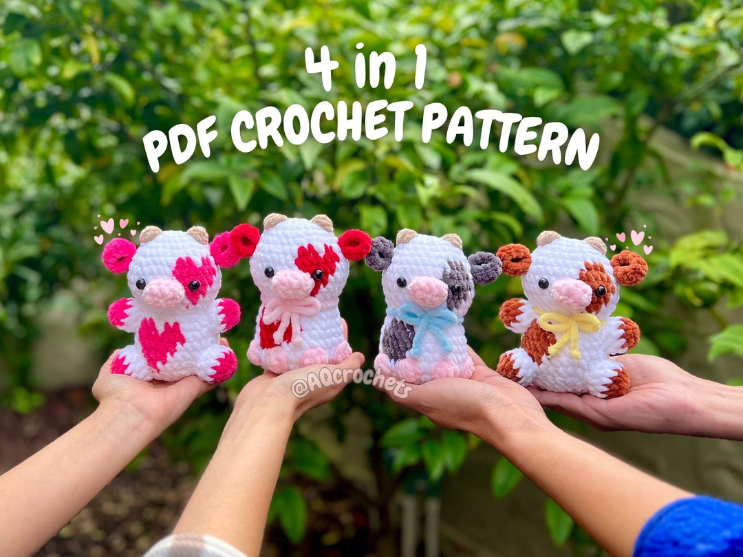 4 in 1 Baby Cow Crochet Pattern Bundle (crochet Cow Pattern, Amigurumi ...