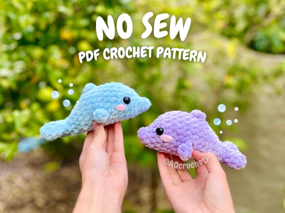 No Sew Mini Dolphin Crochet Pattern (no Sew Crochet Pattern, Crochet ...