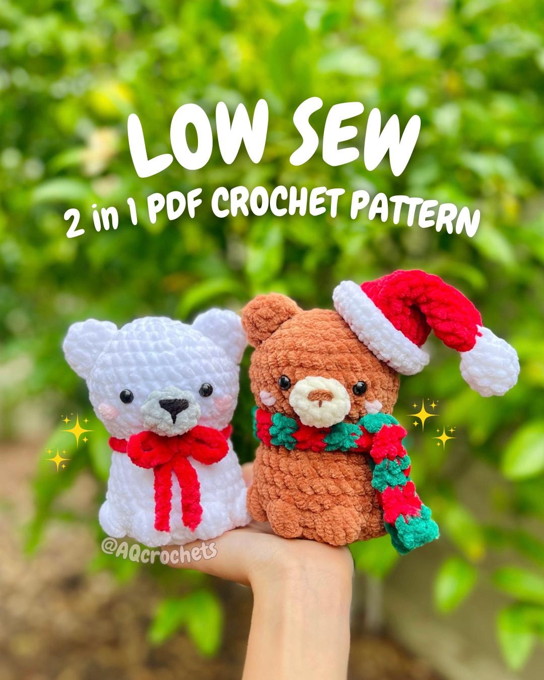 Crochet Christmas Bears 2 in 1 PDF PATTERN (christmas Crochet Pattern ...
