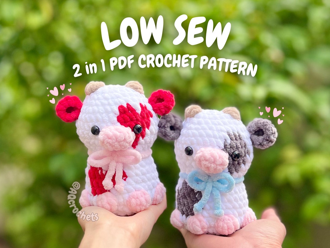 Low Sew Baby Cow Crochet Pattern (2 in 1 Crochet Cow Pattern, Amigurumi ...