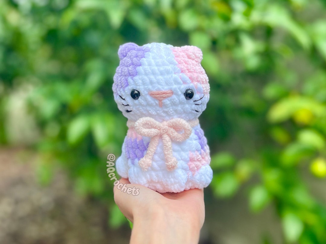 Handmade Calico Cat Crochet Plush, Crochet Valentine's Day Cat Plushie ...